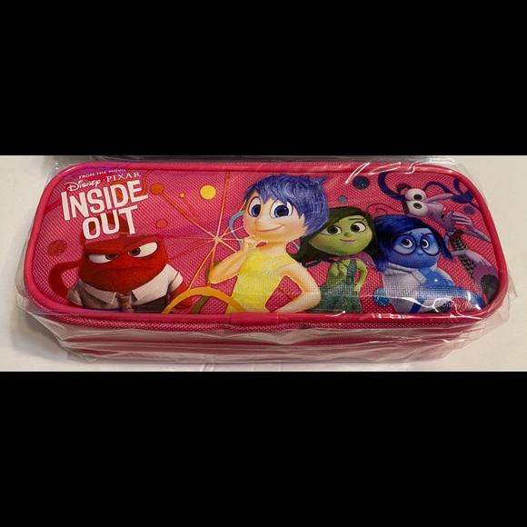 Disney | Other | Disney Inside Out Zippered Pencil Case Bag Pink | Poshmark